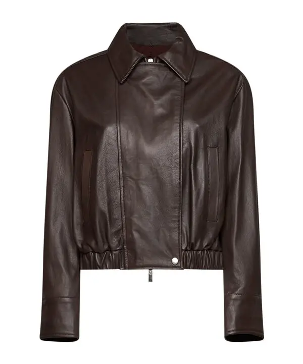 KAOS Long-sleeved Leather Jacket - Black