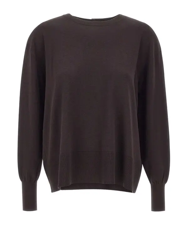 KAOS Button-back Knitted Sweater - Black