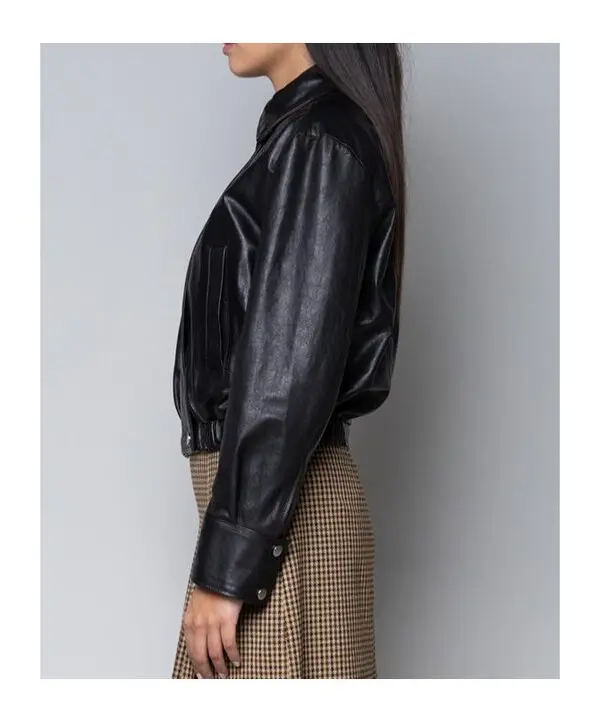 KAOS Long-sleeved Collared Leather Jacket