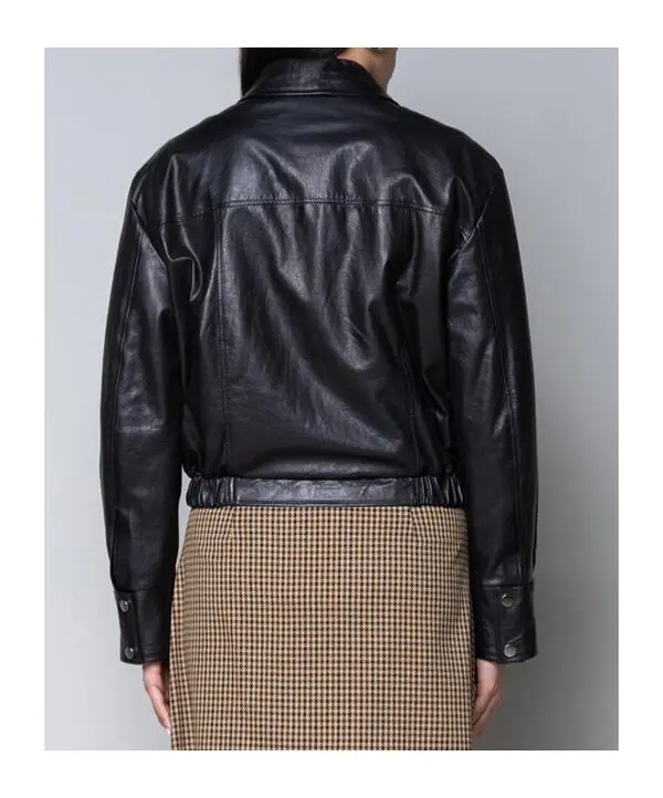 KAOS Long-sleeved Collared Leather Jacket