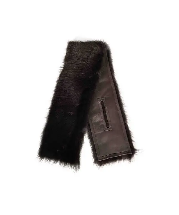 Magda Butrym Faux-fur Panelled Leather Scarf