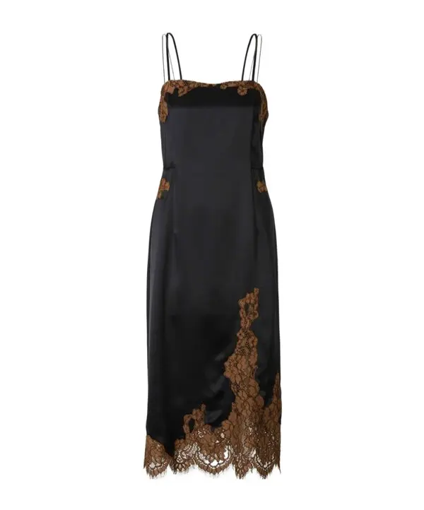 Dorothee Schumacher Shiny Statement Midi Lingerie Dress - Black