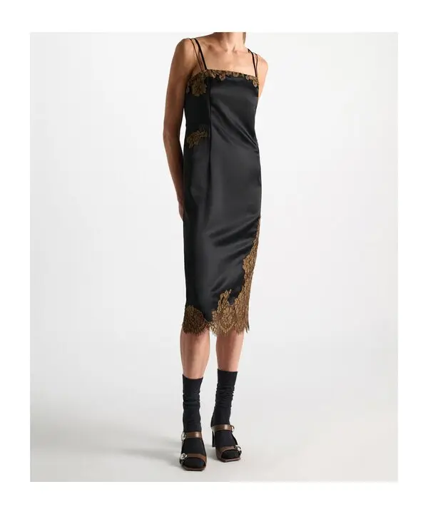 Dorothee Schumacher Shiny Statement Midi Lingerie Dress