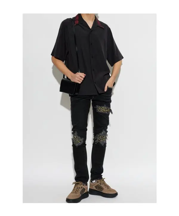 Amiri Embroidered Collar Short-sleeve Shirt