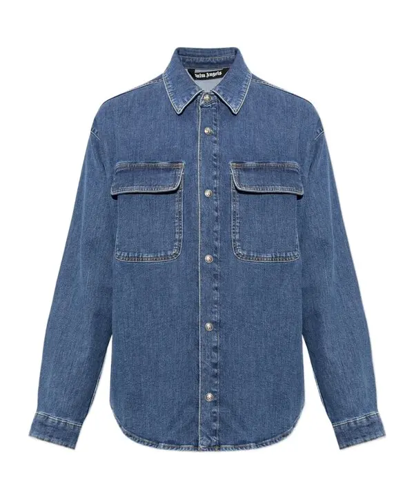Palm Angels Logo Back Denim Shirt