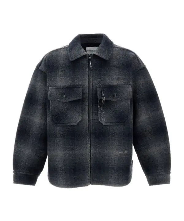 AND WANDER Brushed Finish Check Patterned Jacket