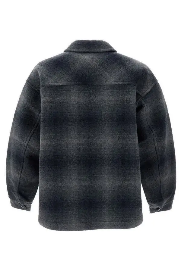 AND WANDER Brushed Finish Check Patterned Jacket
