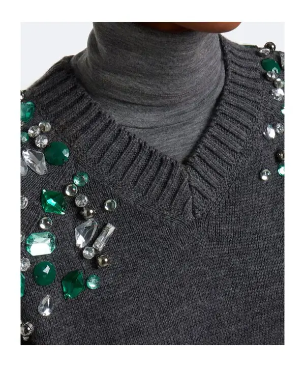 Dorothee Schumacher Sweater With Crystal Appliqué Decoration