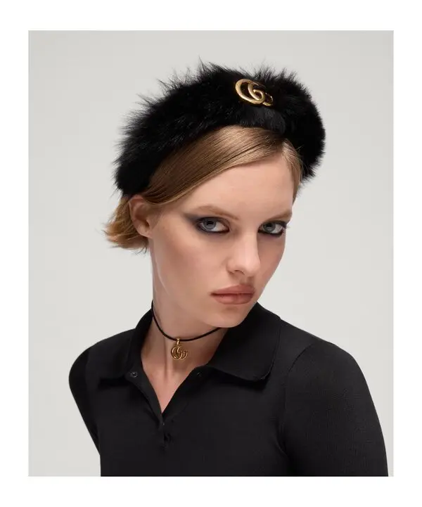 Gucci Fuzzy Hair Band With Double G