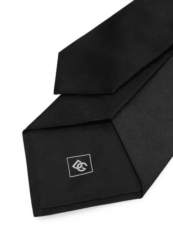 Dolce & Gabbana Dolce Gabbana Logo Patch Satin Tie
