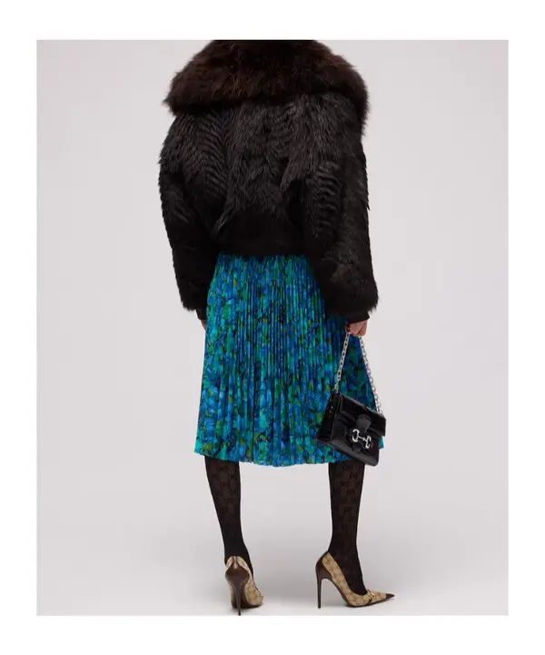 Gucci Printed Silk Crêpe De Chine Midi Skirt