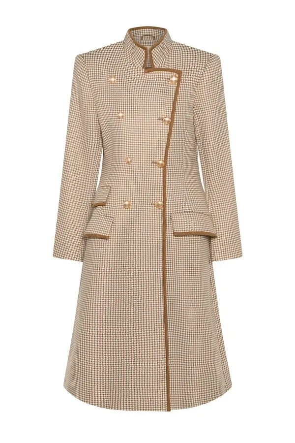 GUINEA Fawn Houndstooth Coat