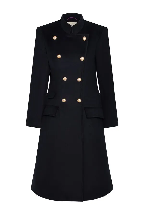 GUINEA Navy Wool Coat
