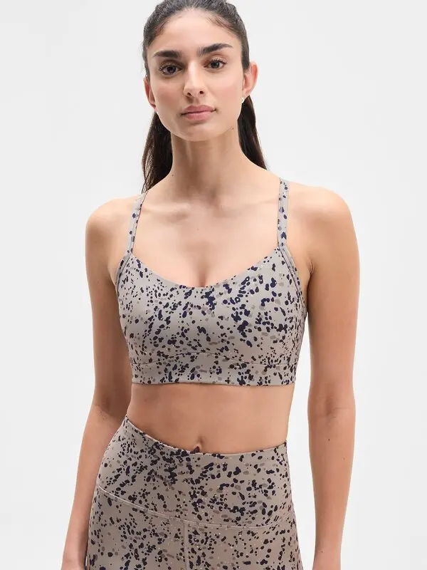 Athleta Vital Print Sports Bra A-c - Eggshell Abstract