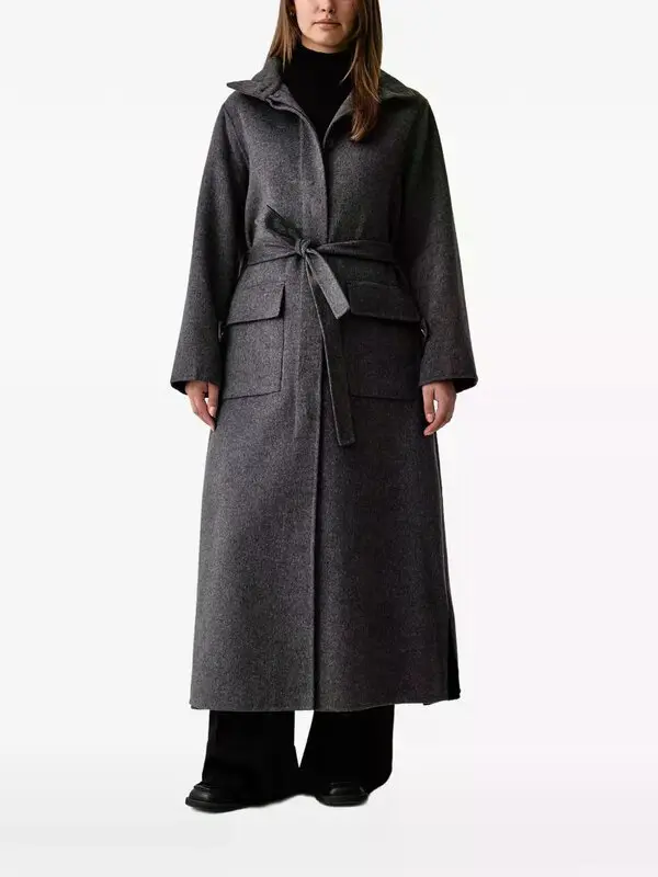 KAOS Belted Button-front Coat - Grey