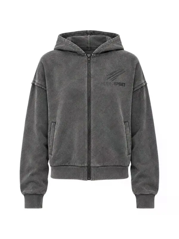PLEIN SPORT Acid-wash Zip-up Hoodie