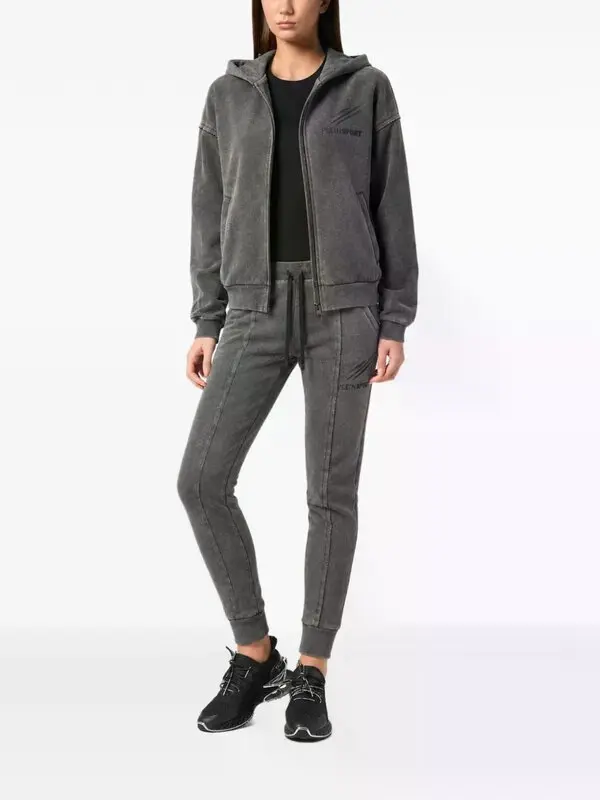 PLEIN SPORT Acid-wash Zip-up Hoodie