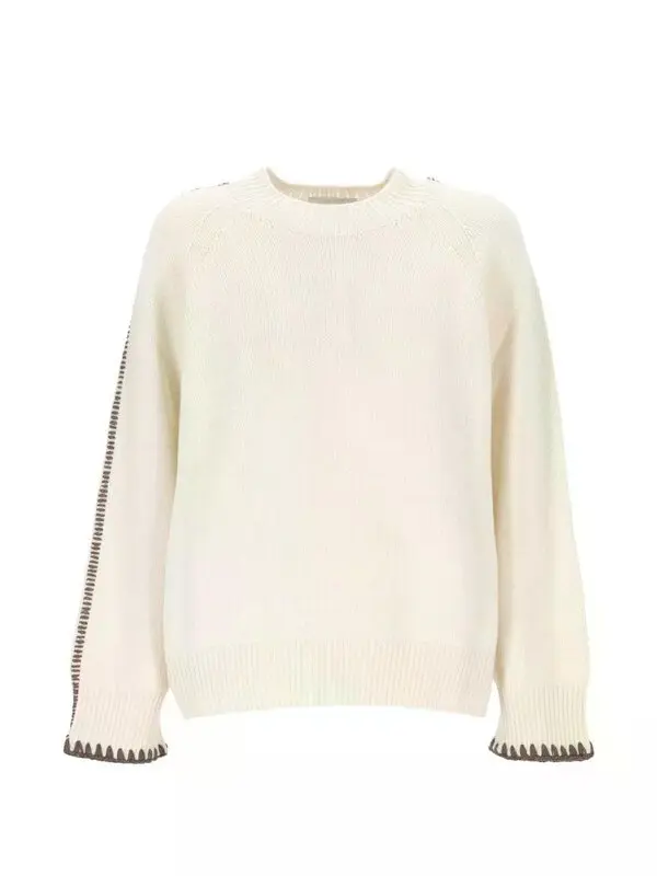 OLIVER LATTUGHI Blanket-stitched Raglan-sleeve Sweater