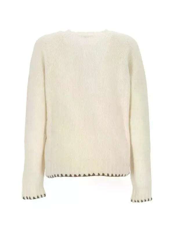 OLIVER LATTUGHI Blanket-stitch Raglan-sleeve Sweater