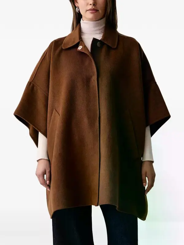 KAOS Button-fastening Cape Coat - Brown