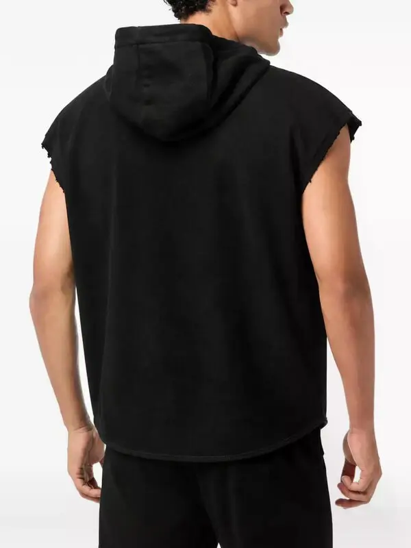 PLEIN SPORT Raw-edge Sleeveless Hoodie