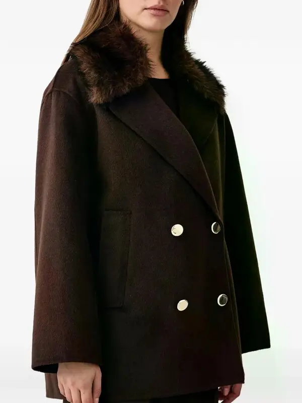 KAOS Faux-fur Collar Double-breasted Coat