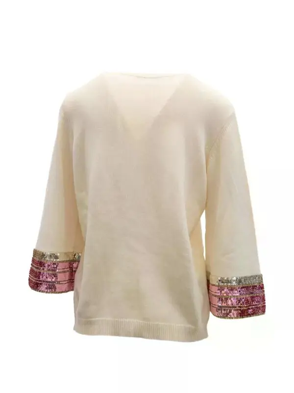 Valentino Garavani Sequin-embellished Flared-sleeve Sweater