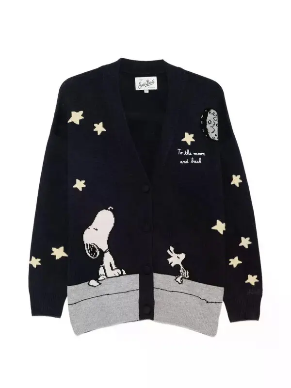 MC2 SAINT BARTH X Peanuts Snoopy-intarsia Star-embroidered Cardigan