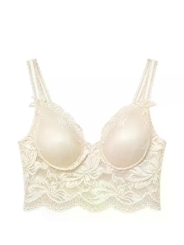 Rabanne Lace-trim Cropped Top - Neutrals