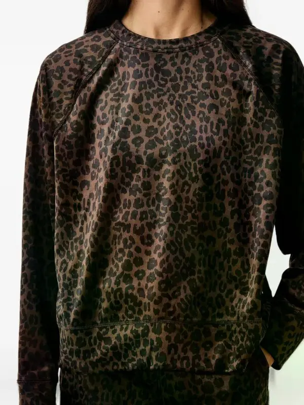Dkny Leopard-print Raglan-sleeve Sweatshirt