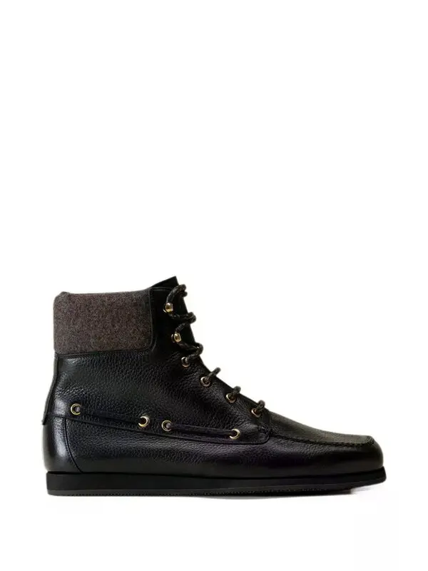 Car Shoe Grain Leather Ankle Boots