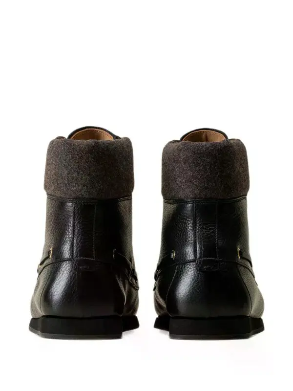 Car Shoe Grain Leather Ankle Boots