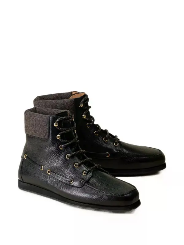Car Shoe Grain Leather Ankle Boots