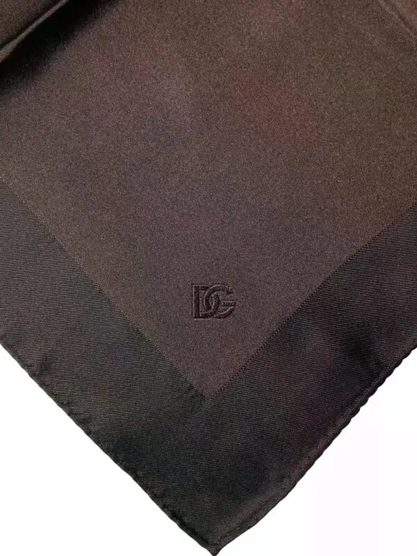 Dolce & Gabbana Logo-embroidered Silk Pocket Square - Brown