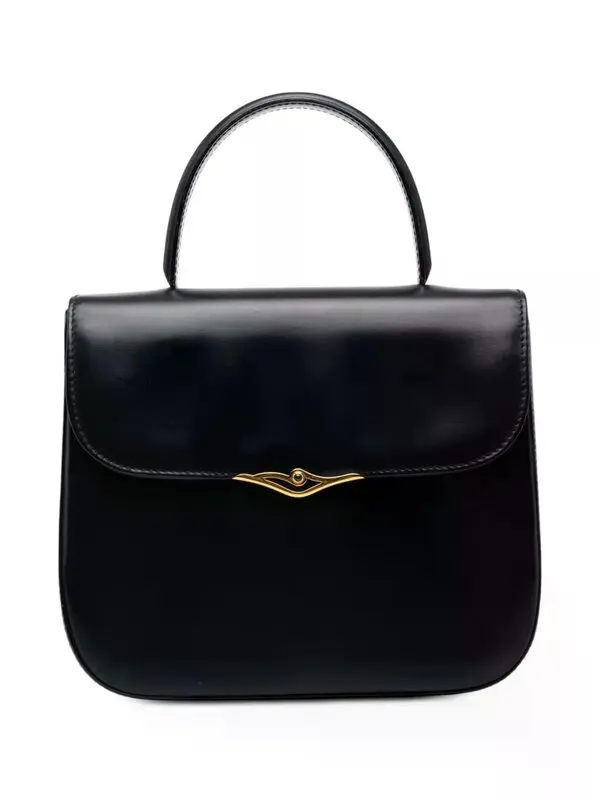 Cartier 20th Century Leather Sapphire Line Handbag - Black