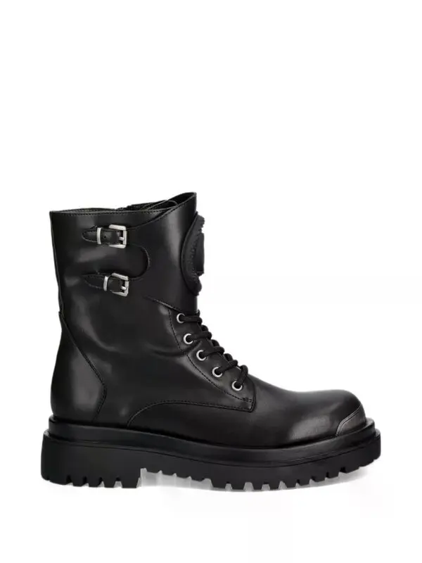 Just Cavalli Buckle-detail Logo-patch Boots
