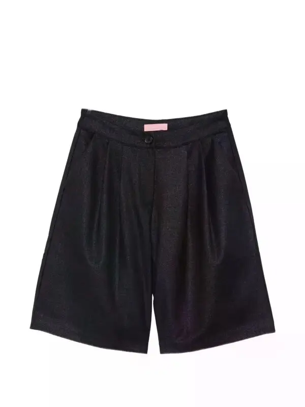 TWENTY FOURHAITCH Pinstripe-pattern Pleated Tailored Shorts - Blue