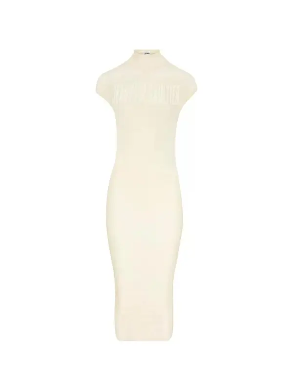 JEAN PAUL GAULTIER Mock-neck Tulle Midi Dress