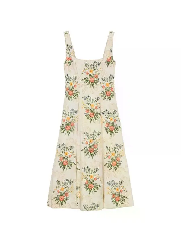 Agua Bendita Pistilo Midi Dress - Neutrals