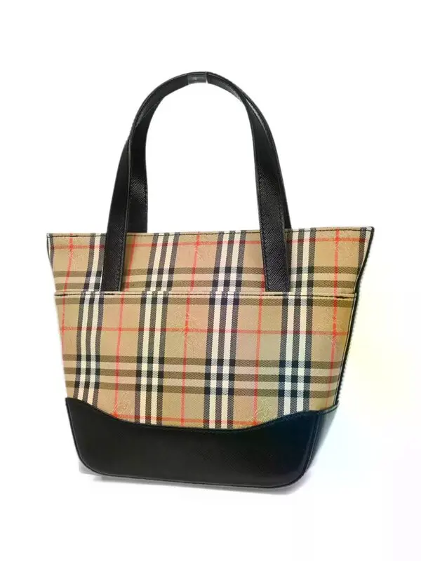 Burberry House Check Leather-trim Mini Bag - Neutrals