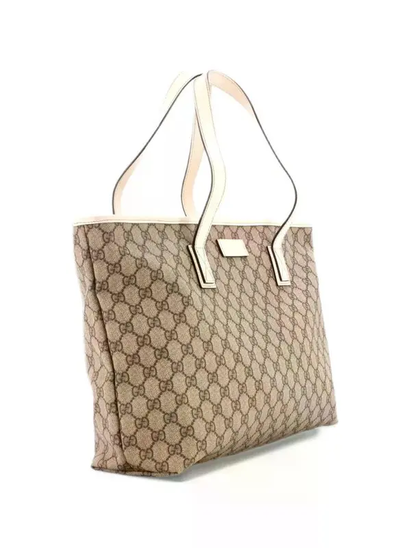 Gucci Plus Gg Coated Canvas With Leather Medium Tote Bag