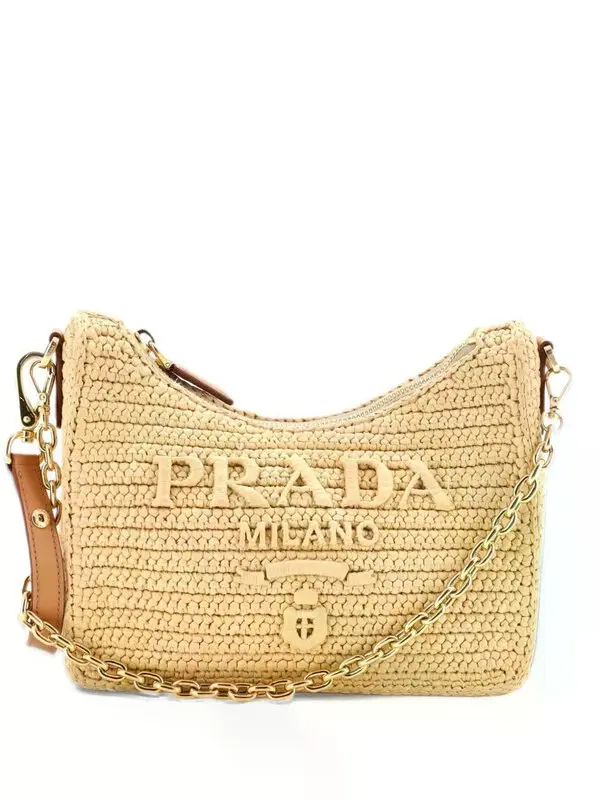 Prada Re-edition 2000 Shoulder Bag Raffia Mini Hobo Bag
