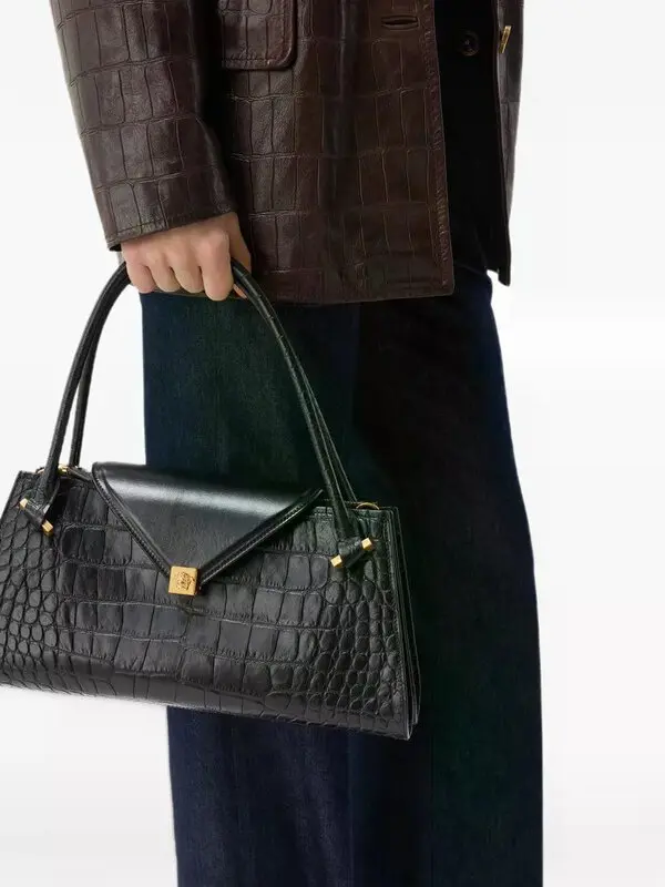 Versace Severine Croc-effect Leather Shoulder Bag