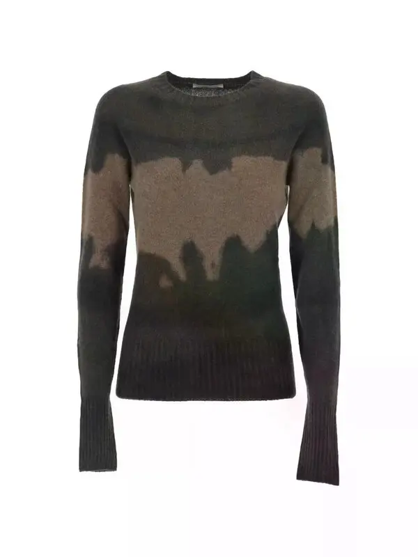 OLIVER LATTUGHI Gradient-effect Ribbed-trim Sweater - Brown