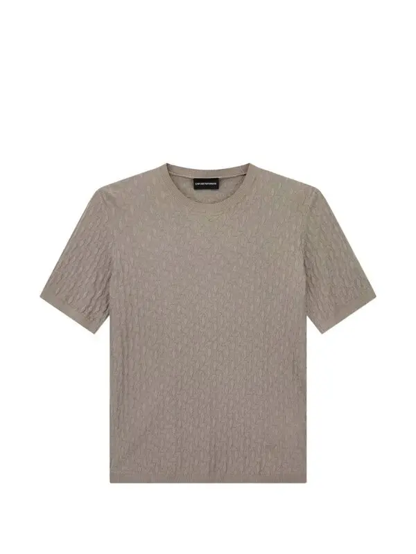 Emporio Armani Textured-knit T-shirt - Grey