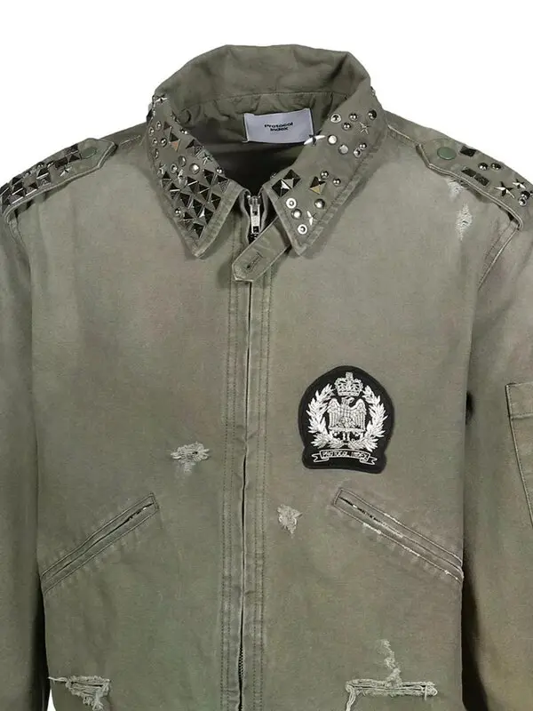 PROTOCOL INDEX Studded Distressed Work Jacket