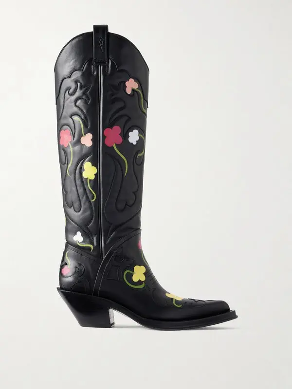 Gabriela Hearst Capitana 60 Hand-painted Leather Knee Boots