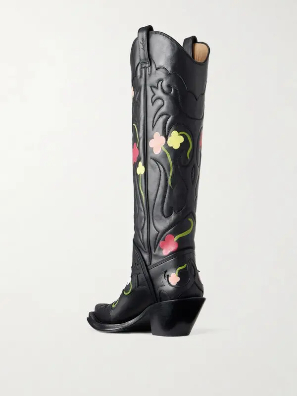 Gabriela Hearst Capitana 60 Hand-painted Leather Knee Boots