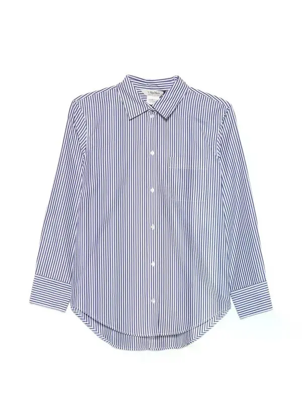 Max Mara Striped Cotton Shirt - Blue