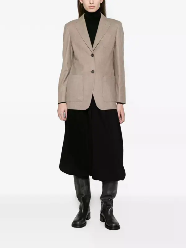 Max Mara Single-breasted Cashmere Foule Blazer Turtledove